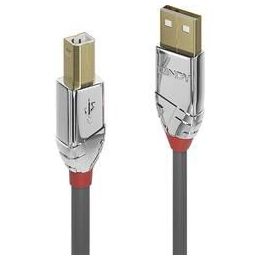 LINDY USB-Kabel USB 2.0 USB-A Stecker, USB-B Stecker 1.00 m Grau 36641