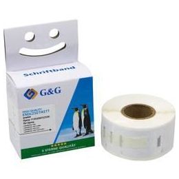 G&G Etiketten Rolle Kompatibel ersetzt DYMO 11353, S0722530 25 x 13 mm Papier Wei&szlig; 1000 St. Permanent haftend Universal-Etiketten 15562