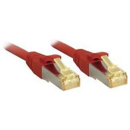 LINDY 47294 RJ45 Netzwerkkabel, Patchkabel CAT 6a (Rohkabel CAT 7) S/FTP 2.00 m Rot mit Rastnasenschutz 1 St.