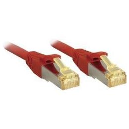 LINDY 47295 RJ45 Netzwerkkabel, Patchkabel CAT 6a (Rohkabel CAT 7) S/FTP 3.00 m Rot mit Rastnasenschutz 1 St.