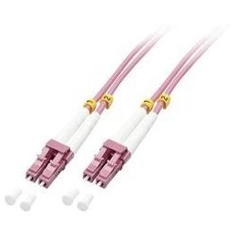 LINDY 46340 Glasfaser LWL Anschlusskabel 1.00 m Pink [1x LC-Stecker - 1x LC-Stecker] 50/125 &micro; Multimode OM4
