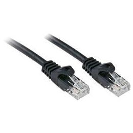 LINDY 48191 RJ45 Netzwerkkabel, Patchkabel CAT 6 U/UTP 0.50 m Schwarz mit Rastnasenschutz 1 St.