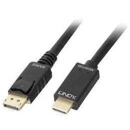LINDY DisplayPort / HDMI Adapterkabel DisplayPort Stecker, HDMI-A Stecker 3.00 m Schwarz 36923 DisplayPort-Kabel