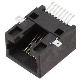 encitech RJJU-88-141-E3H-009 RJ45 Steckverbinder 3253-0007-02 Buchse, Einbau horizontal Polzahl Sensoren 8P8C Schwarz 1 St.
