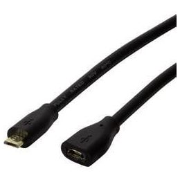 LogiLink USB-Kabel USB 2.0 USB-Micro-B Stecker, USB-Micro-B Buchse 0.50 m Schwarz CU0120