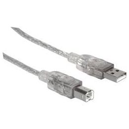 Manhattan USB-Kabel USB 2.0 USB-A Stecker, USB-B Stecker 1.80 m Silber 333405