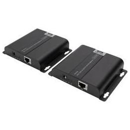 Digitus DS-55124 1 Port HDMI Extender Set Extender &uuml;ber Netzwerkkabel, Metallgeh&auml;use, Ultra HD-f&auml;hig, mit Fernbedienung, mit Status-LEDs, mit eingebautem