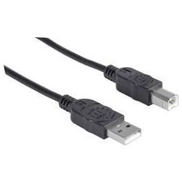 Manhattan USB-Kabel USB 2.0 USB-A Stecker, USB-B Stecker 5.00 m Schwarz 337779