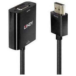 LINDY HDMI / VGA Adapterkabel HDMI-A Stecker, VGA 15pol. Buchse 0.10 m Schwarz 38291 HDMI-Kabel