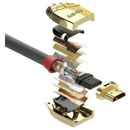 LINDY HDMI Anschlusskabel HDMI-A Stecker, HDMI-A Stecker 10.00 m Grau 37866 HDMI-Kabel