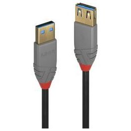 LINDY USB-Kabel USB 3.2 Gen1 USB-A Stecker, USB-A Buchse 2.00 m Schwarz 36762