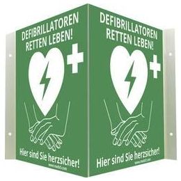 MEDX5 AED-Z-WISCHI AED-Schild Au&szlig;enbereich, Innenbereich PVC