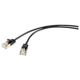 Renkforce RF-4538184 RJ45 Netzwerkkabel, Patchkabel CAT 8.1 F/FTP 0.25 m Schwarz extrem d&uuml;nn, vergoldete Steckkontakte 1 St.