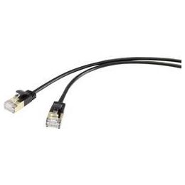 Renkforce RF-4538188 RJ45 Netzwerkkabel, Patchkabel CAT 8.1 F/FTP 1.00 m Schwarz extrem d&uuml;nn, vergoldete Steckkontakte 1 St.