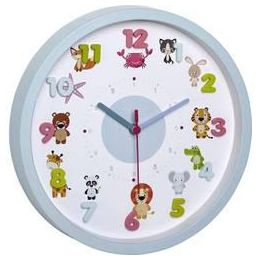 TFA Dostmann Little Animals Quarz Wanduhr 30.9 cm x 4.4 cm Hellblau