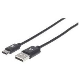 Manhattan USB-Kabel USB 2.0 USB-A Stecker, USB-C&reg; Stecker 0.50 m Schwarz 354912