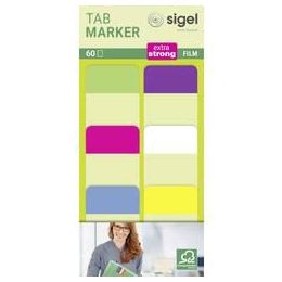 Sigel Haftmarker HN203 Gr&uuml;n, Gelb, Pink, Blau, Violett, Wei&szlig;