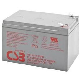 CSB Battery HR 1251W high-rate HR1251WF2 Bleiakku 12 V 12 Ah Blei-Vlies (AGM) (B x H x T) 151 x 100 x 98 mm Flachstecker 6.35 mm Wartungsfrei, Geringe