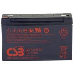 CSB Battery GP 6120 Standby USV GP6120F2 Bleiakku 6 V 12 Ah Blei-Vlies (AGM) (B x H x T) 151 x 101 x 50 mm Flachstecker 4.8 mm, Flachstecker 6.35 mm