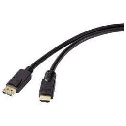 Renkforce DisplayPort / HDMI Adapterkabel DisplayPort Stecker, HDMI-A Stecker 7.50 m Schwarz RF-4581868 DisplayPort-Kabel