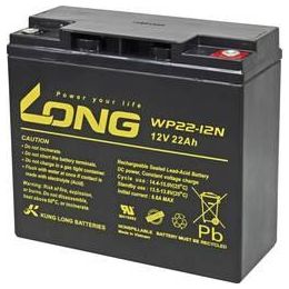 Long WP22-12N WP22-12N Bleiakku 12 V 22 Ah Blei-Vlies (AGM) (B x H x T) 181 x 167 x 76 mm M6-Schraubanschluss Geringe Selbstentladung, Wartungsfrei