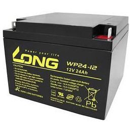 Long WP24-12 WP24-12 Bleiakku 12 V 24 Ah Blei-Vlies (AGM) (B x H x T) 166 x 125 x 175 mm M5-Schraubanschluss VDS-Zertifizierung, Geringe Selbstentladung,