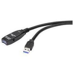 Renkforce USB-Kabel USB 3.2 Gen1 USB-A Stecker, USB-A Buchse 20.00 m Schwarz Aktiv mit Signalverst&auml;rkung RF-4598350