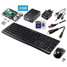 TRU COMPONENTS Pro Set Raspberry Pi&reg; 4 B 1 GB 4 x 1.5 GHz inkl. Netzteil, inkl. Geh&auml;use, inkl. K&uuml;hlk&ouml;rper, inkl. HDMI&trade;-Kabel, inkl. Tastatur, inkl. Maus