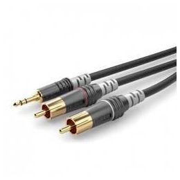 Sommer Cable HBA-3SC2-0600 Klinke / Cinch Audio Anschlusskabel [2x Cinch-Stecker - 1x Klinkenstecker 3.5 mm] 6.00 m Schwarz