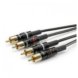 Sommer Cable HBP-C2-0150 Klinke / Cinch Audio Anschlusskabel [2x - 2x Cinch-Stecker] 1.50 m Schwarz