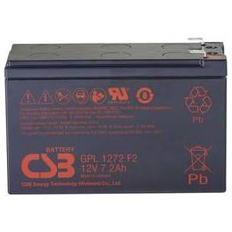 CSB Battery GPL 1272 GPL1272-F2FR Bleiakku 12 V 7.2 Ah Blei-Vlies (AGM) (B x H x T) 151 x 98 x 65 mm Flachstecker 6.35 mm Wartungsfrei, Geringe Selbstentladung