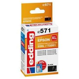 Edding Druckerpatrone ersetzt Epson 33XL, T3351 Kompatibel Schwarz EDD-571 18-571