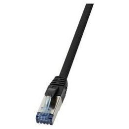 LogiLink CQ6025S RJ45 USB-Kabel CAT 6a S/FTP 0.50 m Schwarz Geflechtschirm, Halogenfrei, PUR-Mantel, S&auml;urebest&auml;ndig, &Ouml;lbest&auml;ndig 1 St.