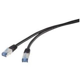 Renkforce RF-4673684 RJ45 Netzwerkkabel, Patchkabel CAT 6a S/FTP 3.00 m Schwarz UV-Best&auml;ndig 1 St.
