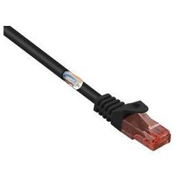 Renkforce RF-5042662 RJ45 Netzwerkkabel, Patchkabel CAT 6 U/UTP 15.00 m Schwarz mit Rastnasenschutz, Halogenfrei 1 St.