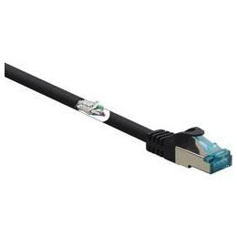 Renkforce RF-5043938 RJ45 Netzwerkkabel, Patchkabel CAT 6a S/FTP 0.15 m Schwarz Flammwidrig 1 St.