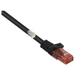Renkforce RF-5047422 RJ45 Netzwerkkabel, Patchkabel CAT 6 U/UTP 1.00 m Schwarz mit Rastnasenschutz, Halogenfrei 1 St.