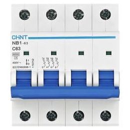 Chint 179751 NB1-63 4P C6 6kA DB Leitungsschutzschalter 4polig 6 A 240 V, 415 V