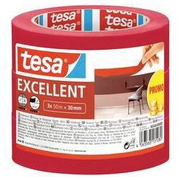 tesa EXCELLENT 56548-00000-00 Kreppband Rot (L x B) 50 m x 30 mm 3 St.