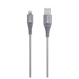 Skross USB-Kabel USB 2.0 USB-A Stecker 1.20 m Grau Rund, Flexibel, Stoff-Ummantelung SKCA0011A-MFI120CN