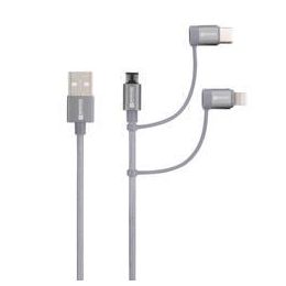 Skross USB-Kabel USB 2.0 USB-A Stecker 1.20 m Spacegrau Rund, Flexibel, Stoff-Ummantelung SKCA00143-1120CN