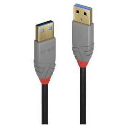 LINDY USB-Kabel USB 3.2 Gen1 USB-A Stecker, USB-A Stecker 3.00 m Schwarz, Grau 36753