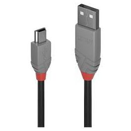 LINDY USB-Kabel USB 2.0 USB-A Stecker, USB-Mini-B Stecker 3.00 m Schwarz 36724
