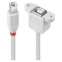 LINDY USB-Kabel USB 2.0 USB-B Stecker, USB-B Buchse 0.50 m Grau 31800