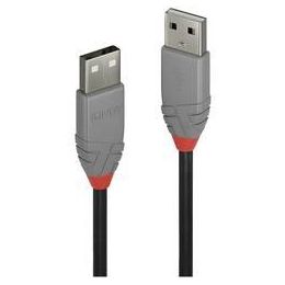 LINDY USB-Kabel USB 2.0 USB-A Stecker, USB-A Stecker 2.00 m Schwarz, Grau 36693