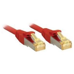 LINDY 47292 RJ45 Netzwerkkabel, Patchkabel CAT 6a (Rohkabel CAT 7) S/FTP 1.00 m Rot 1 St.