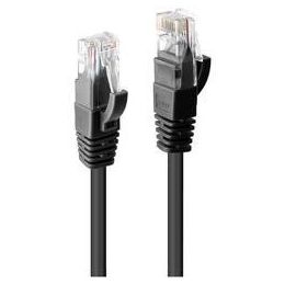 LINDY 48076 RJ45 Netzwerkkabel, Patchkabel CAT 6 U/UTP 0.50 m Schwarz 1 St.