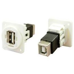 Adapter, Buchse, Einbau USB-Buchse Typ A - USB-Buchse Typ B CP30209NXW Cliff Inhalt: 1 St.