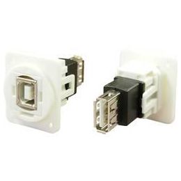 Adapter, Buchse, Einbau USB-Buchse Typ B - USB-Buchse Typ A CP30207NXW Cliff Inhalt: 1 St.
