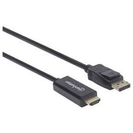 Manhattan DisplayPort / HDMI Adapterkabel DisplayPort Stecker, HDMI-A Stecker 1.80 m Schwarz 152679 DisplayPort-Kabel